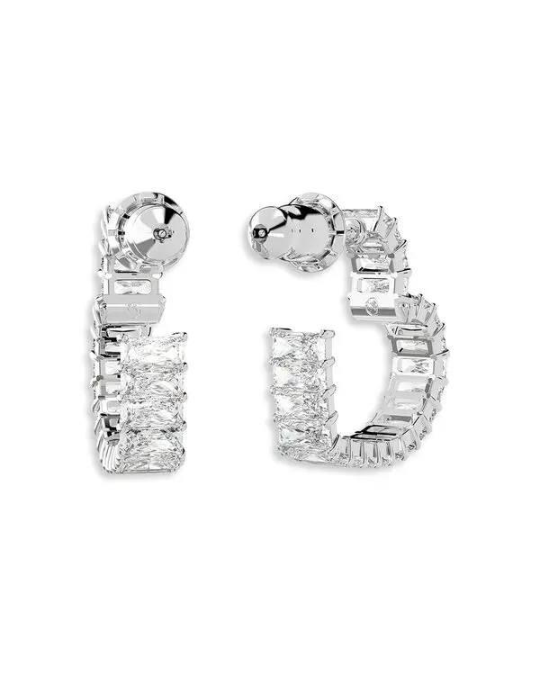 SWAROVSKI Matrix Heart Hoop Earrings - Silver