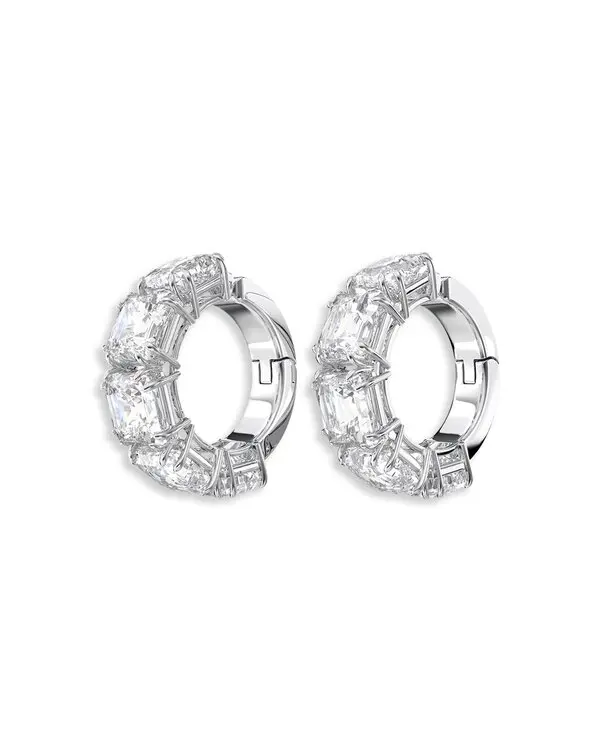 SWAROVSKI Matrix Square Crystal Clip On Hoop Earrings