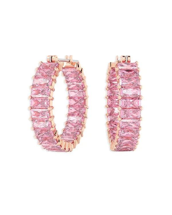 SWAROVSKI Matrix Baguette Crystal Hoop Earrings