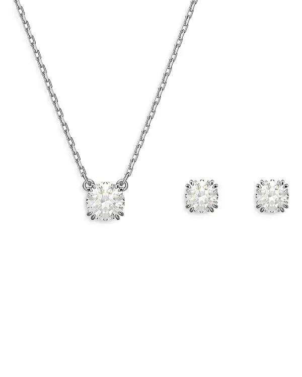 SWAROVSKI Stilla Necklace And Stud Earrings Set - Silver