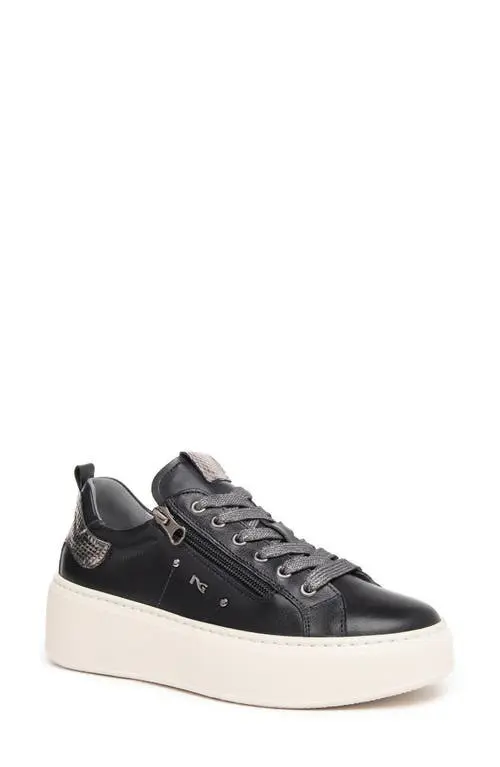 NEROGIARDINI Platform Wedge Sneakers - Black