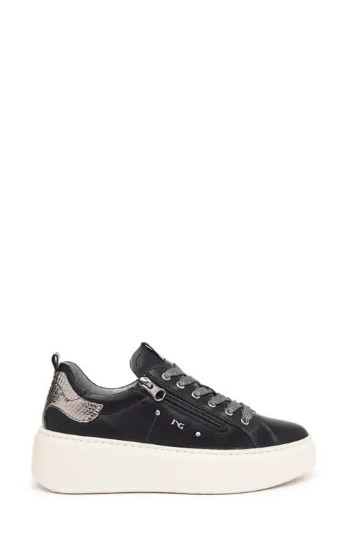 NEROGIARDINI Platform Wedge Sneakers - Black