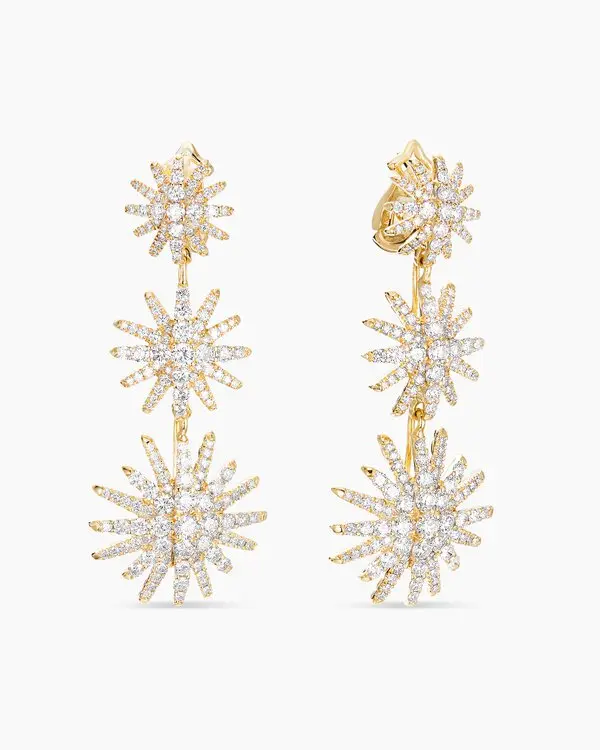David Yurman Starburst Triple Drop Earrings - Diamond