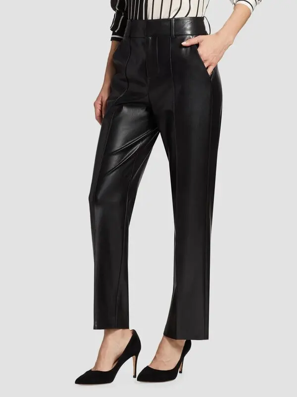 Alice + Olivia Ming Pleated Faux Leather Pants