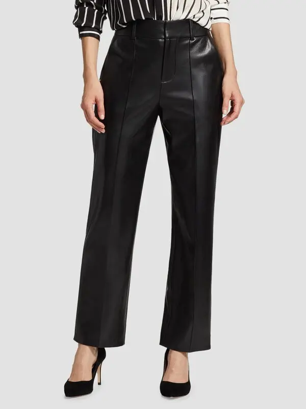 Alice + Olivia Ming Pleated Faux Leather Pants