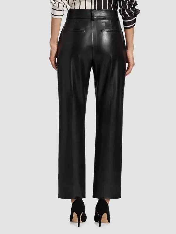Alice + Olivia Ming Pleated Faux Leather Pants
