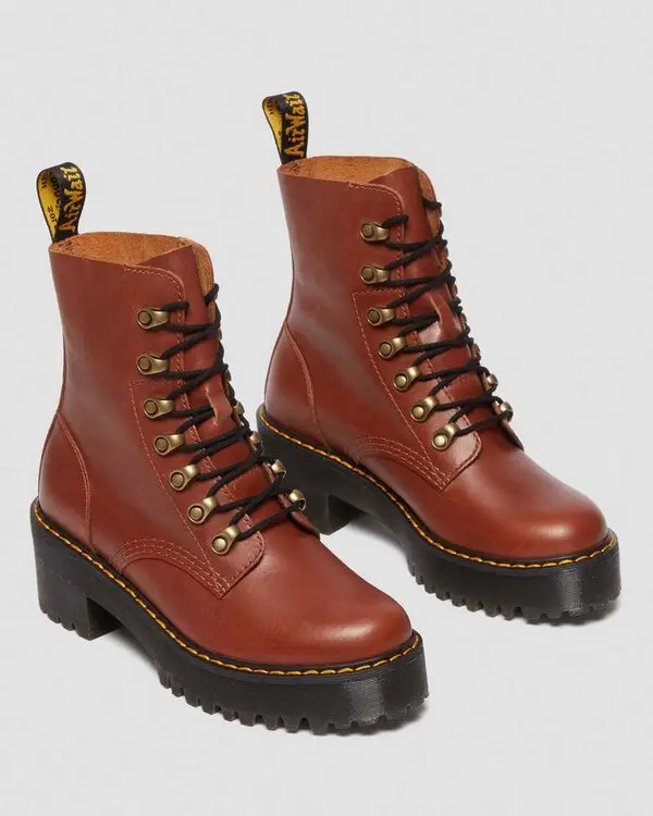 Dr. Martens Leona Farrier Leather Heeled Boots