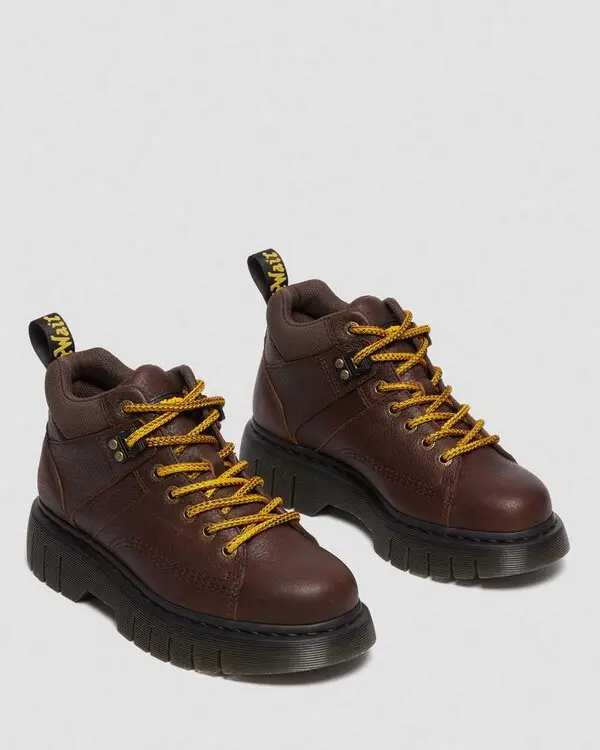 Dr. Martens Woodard Grizzly Leather Low Casual Boots In 