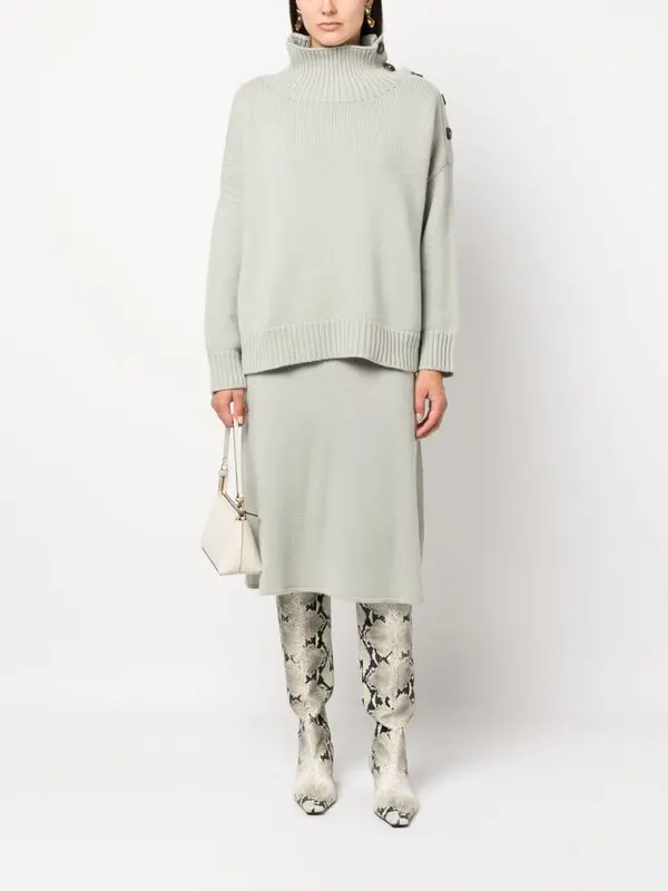 YVES SALOMON Flared Knitted Skirt