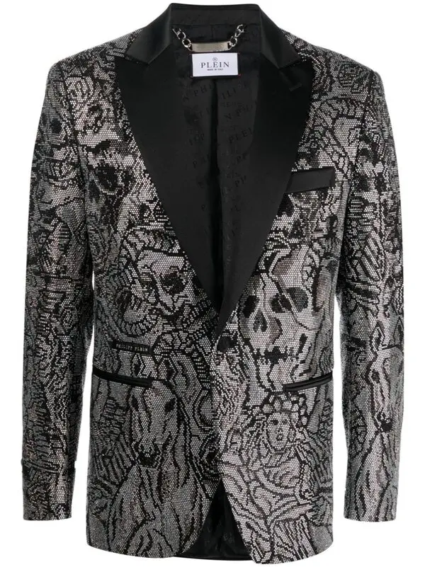 Philipp Plein Lord Fit Tattoo Blazer - Black