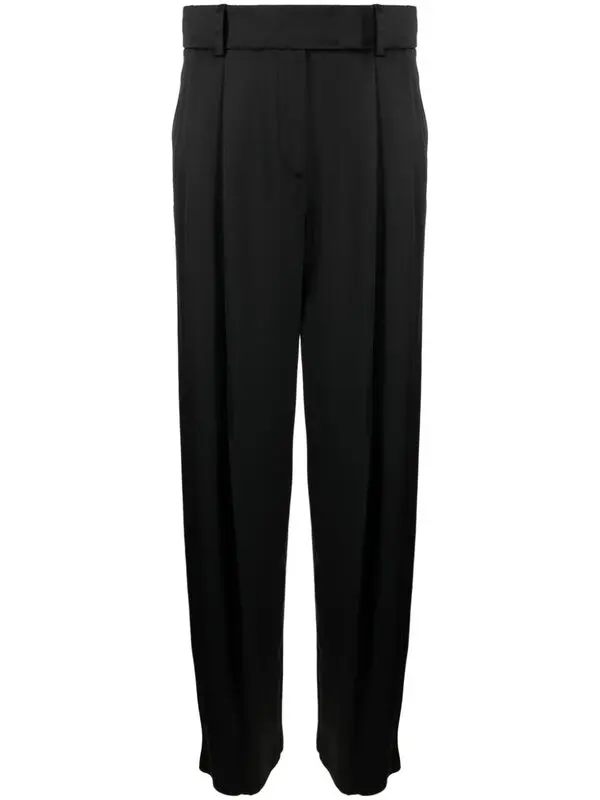 Giorgio Armani Pleated Wide-leg Trousers - Black