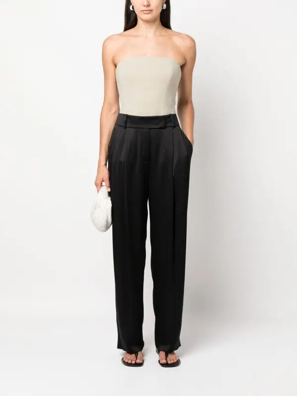 Giorgio Armani Pleated Wide-leg Trousers - Black