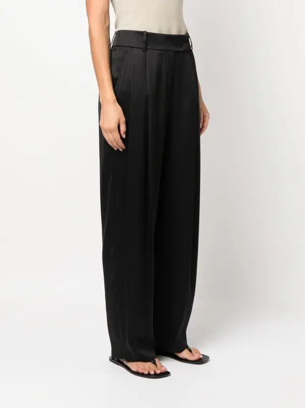 Giorgio Armani Pleated Wide-leg Trousers - Black