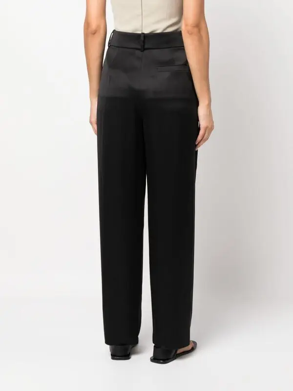 Giorgio Armani Pleated Wide-leg Trousers - Black
