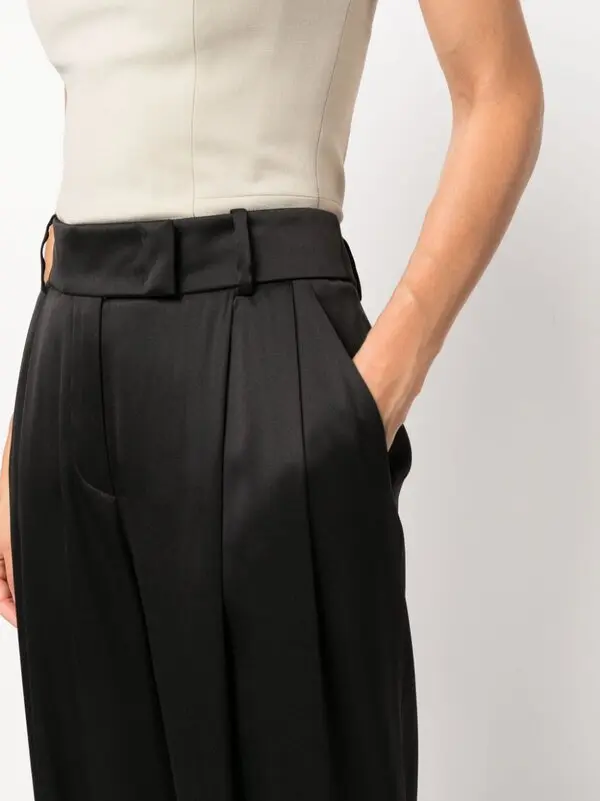 Giorgio Armani Pleated Wide-leg Trousers - Black