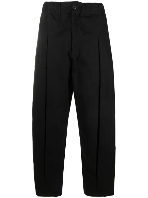 SAGE NATION Box-pleat Wide-leg Trousers - Black