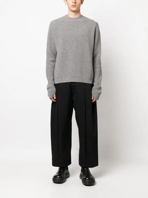 SAGE NATION Box-pleat Wide-leg Trousers - Black