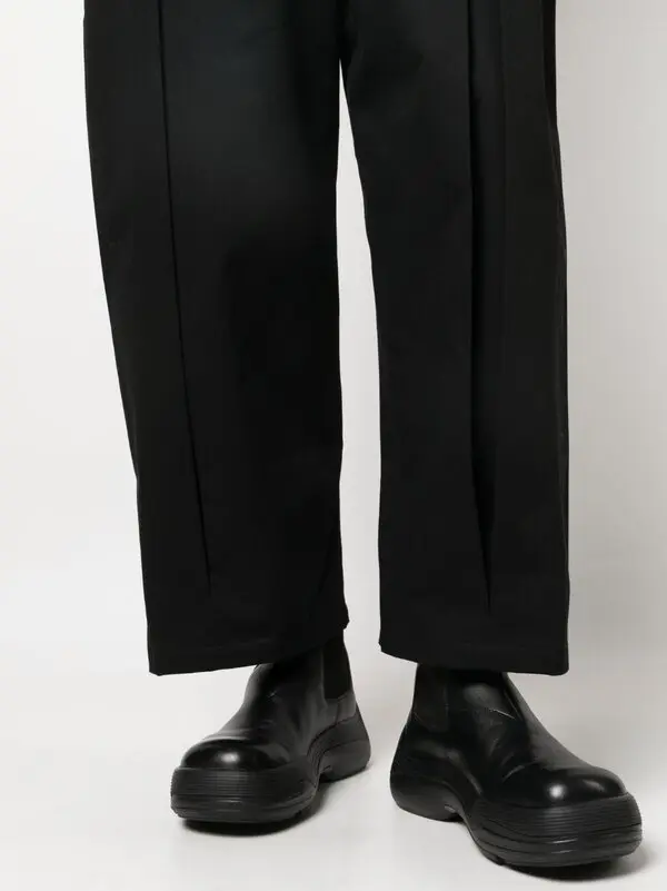 SAGE NATION Box-pleat Wide-leg Trousers - Black