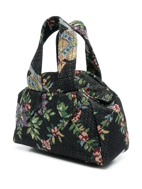 Vivienne Westwood Floral-Jacquard Tote Bag - Black | Editorialist