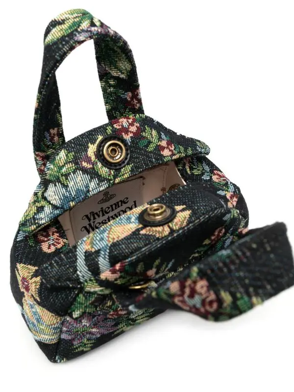 Vivienne Westwood Floral-Jacquard Tote Bag - Black | Editorialist