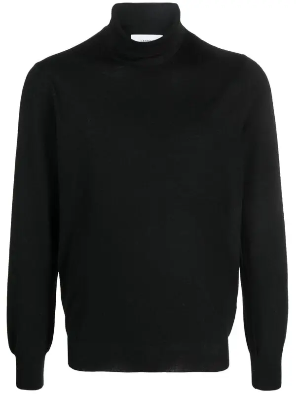 LARDINI Roll-neck Knitted Jumper - Black