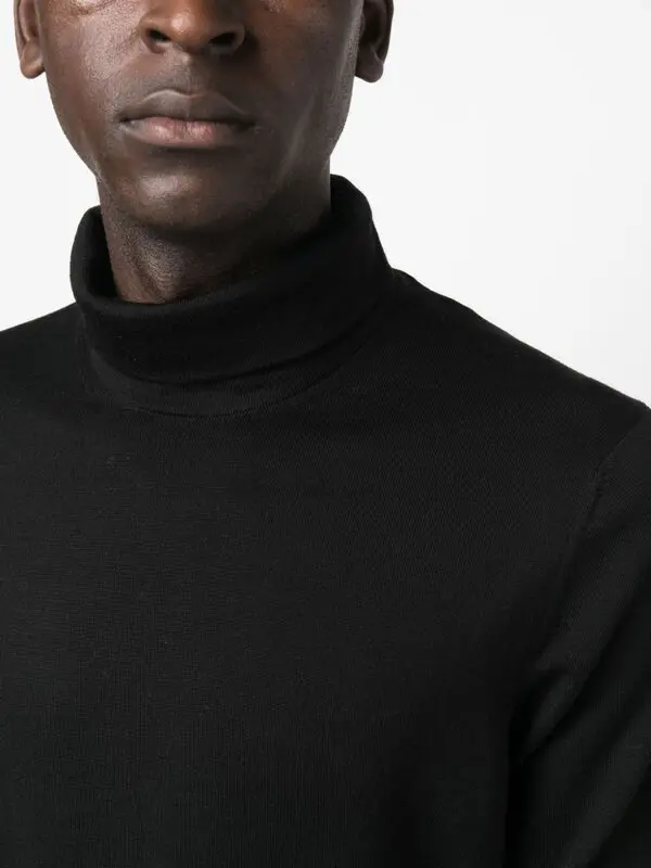 LARDINI Roll-neck Knitted Jumper - Black
