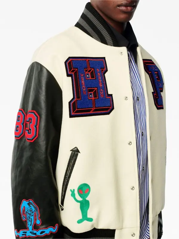 Heron Preston Varsity Bomber Jacket - Neutrals