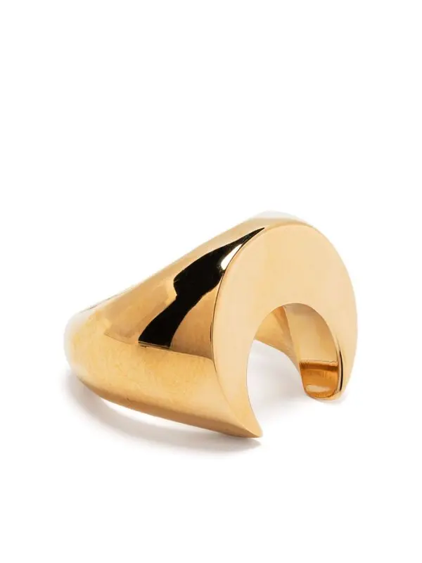 MARINE SERRE Regenerated Moon-shape Ring - Gold