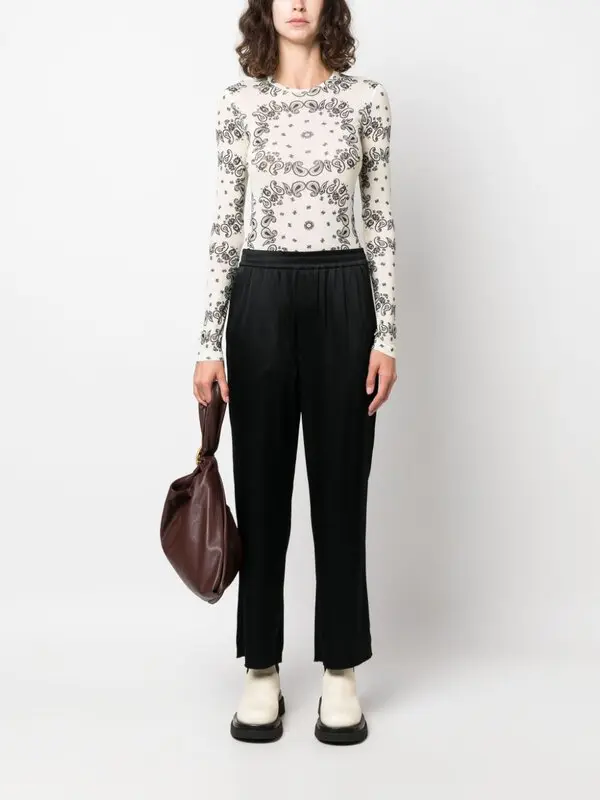 Nanushka Elasticated Waist Cropped Trousers - Black