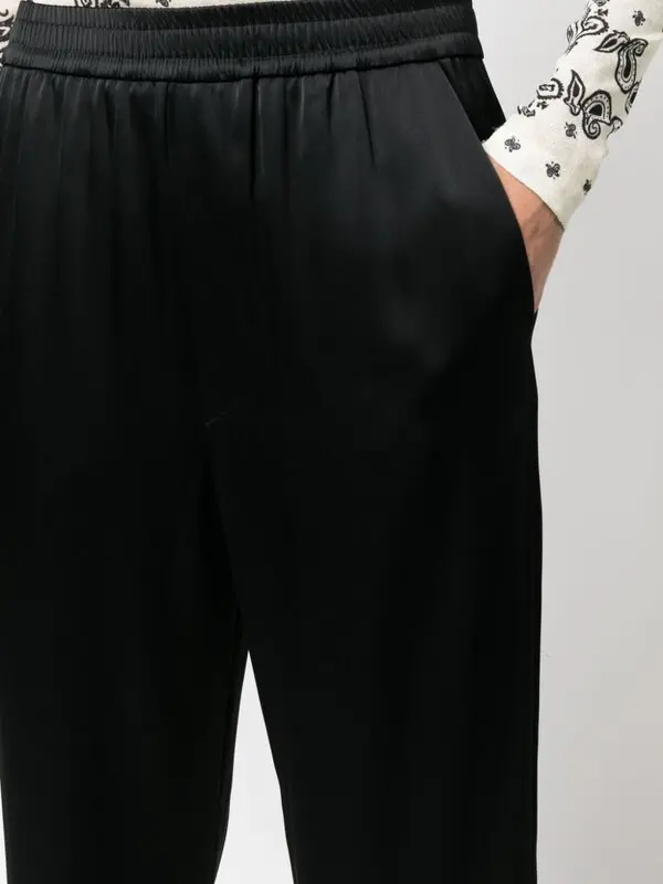 Nanushka Elasticated Waist Cropped Trousers - Black