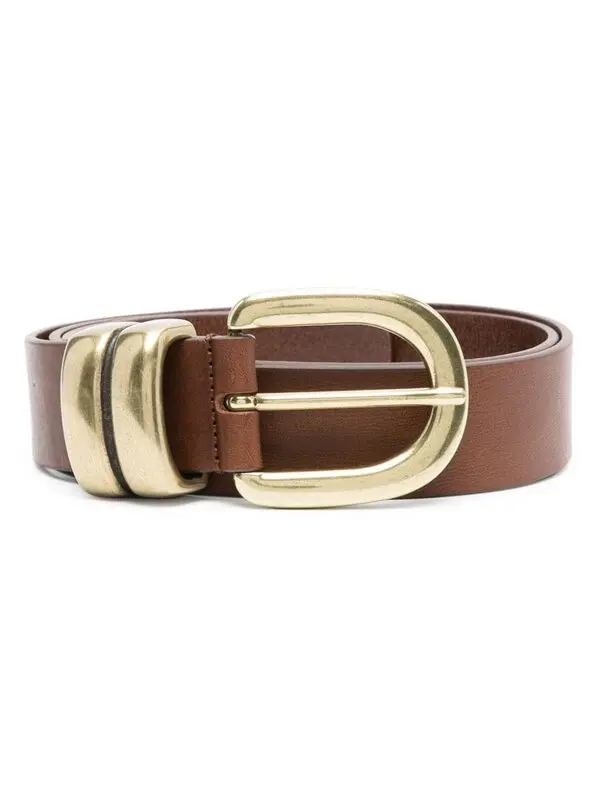 BY MALENE BIRGER Round-buckle Leather Belt - Brown