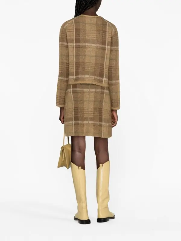Polo Ralph Lauren Checked Intarsia-knit Skirt