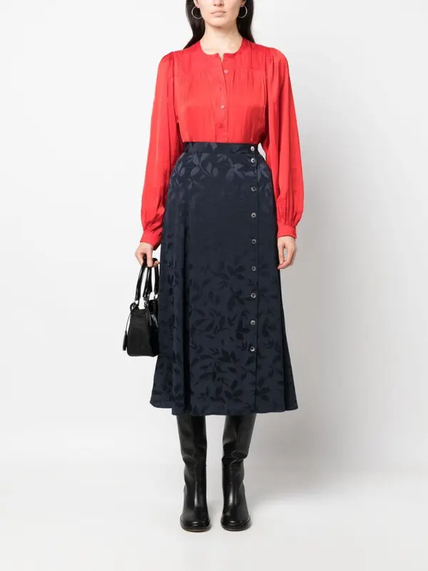 Zadig&Voltaire June Jac Ikat Silk Skirt - Blue