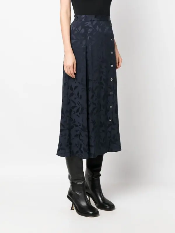 Zadig&Voltaire June Jac Ikat Silk Skirt - Blue