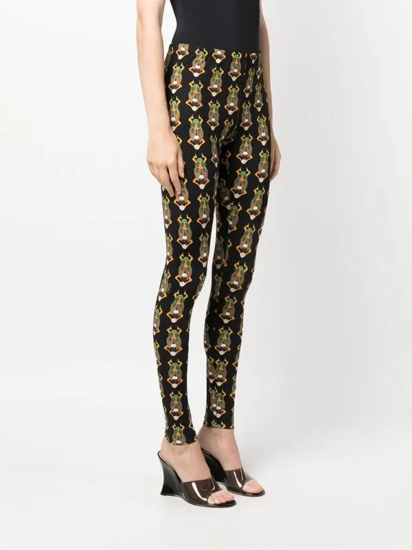 La DoubleJ Graphic-print Elasticated-waist Leggings - Black