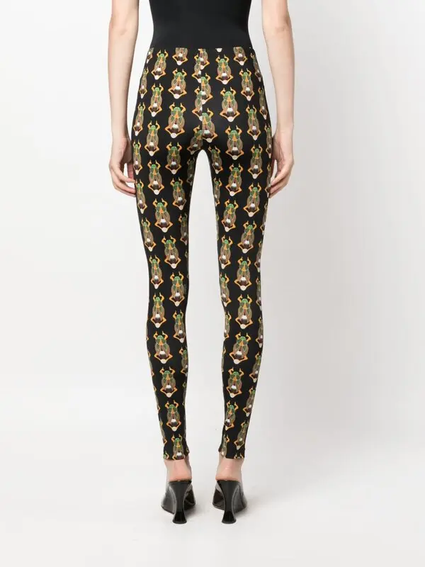 La DoubleJ Graphic-print Elasticated-waist Leggings - Black