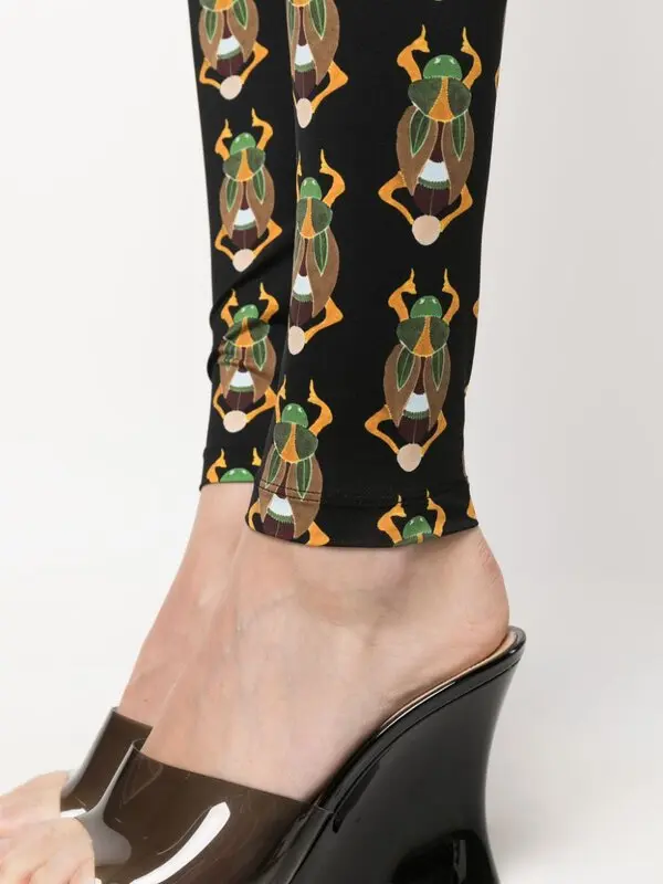 La DoubleJ Graphic-print Elasticated-waist Leggings - Black