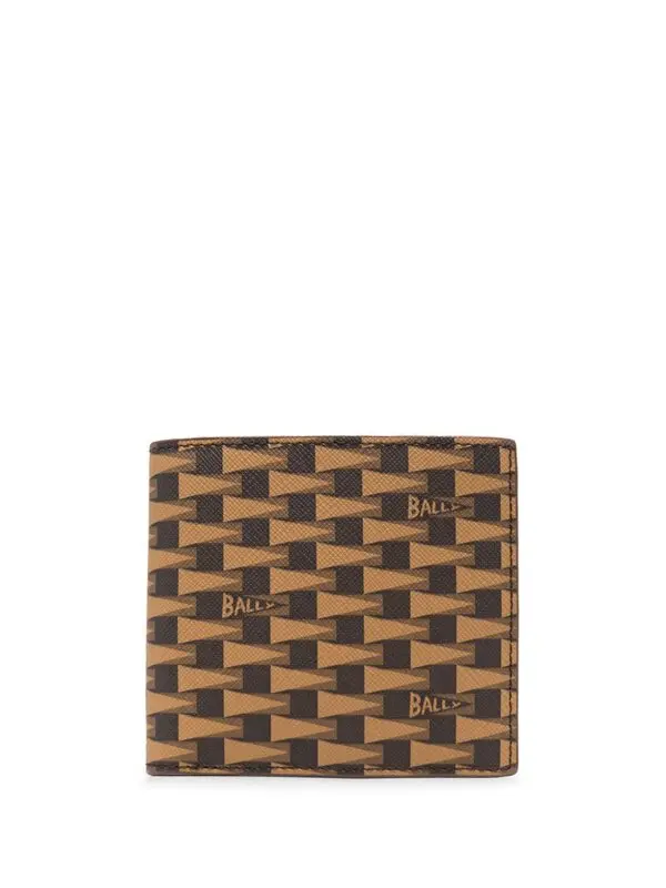Bally Monogram-pattern Bi-fold Leather Wallet