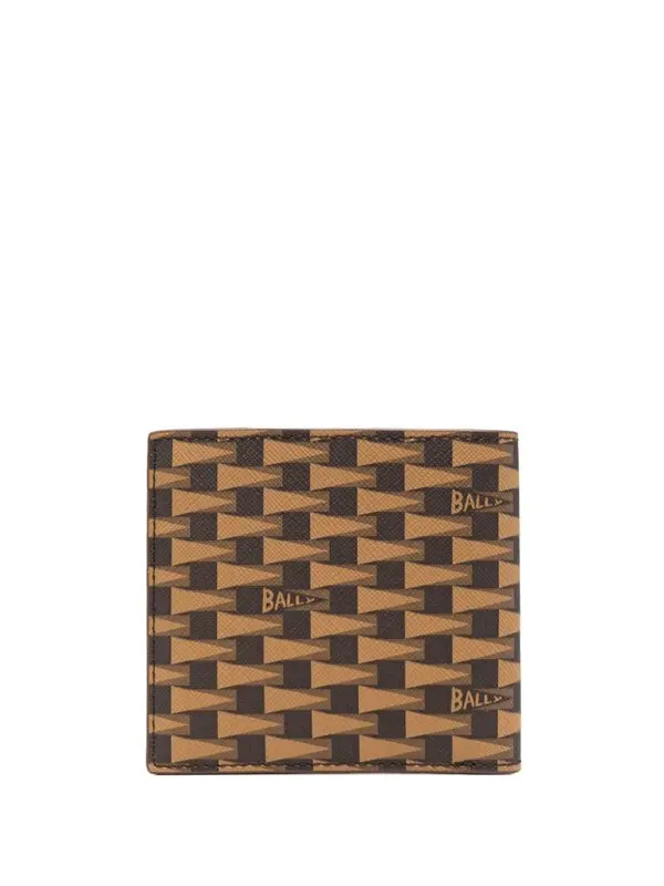 Bally Monogram-pattern Bi-fold Leather Wallet