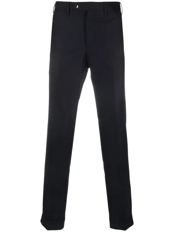 PT TORINO Mid-rise Tailored Trousers - Blue