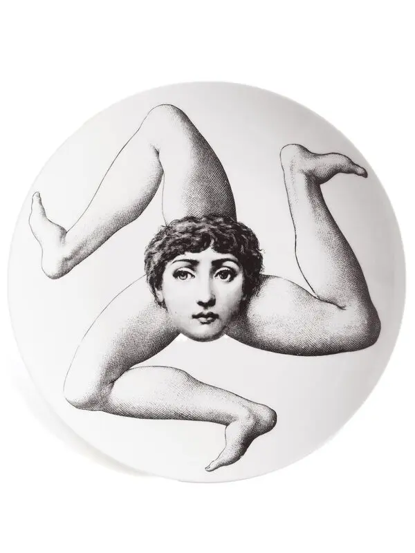 FORNASETTI Tema E Variazioni Porcelain Plate - White
