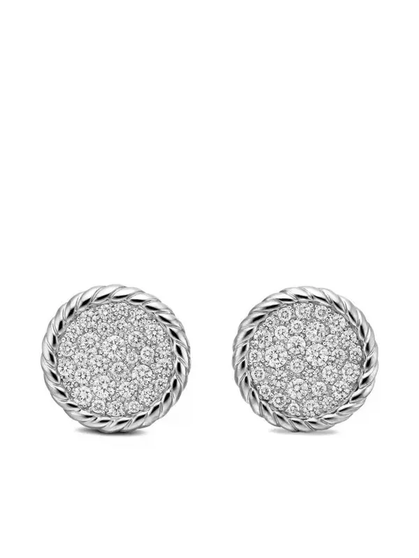 David Yurman Dy Elements Diamond Stud Earrings - Silver