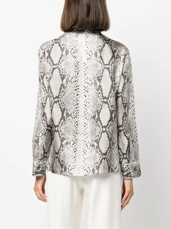 Alberto Biani Snakeskin Print Silk Shirt