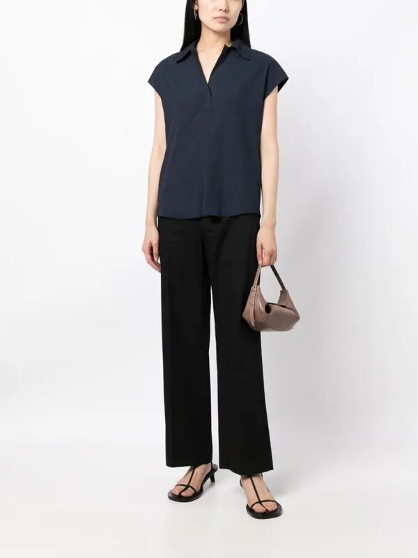Vince Cap-sleeve Polo Shirt