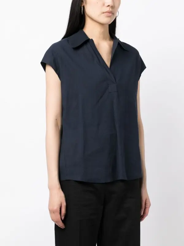 Vince Cap-sleeve Polo Shirt