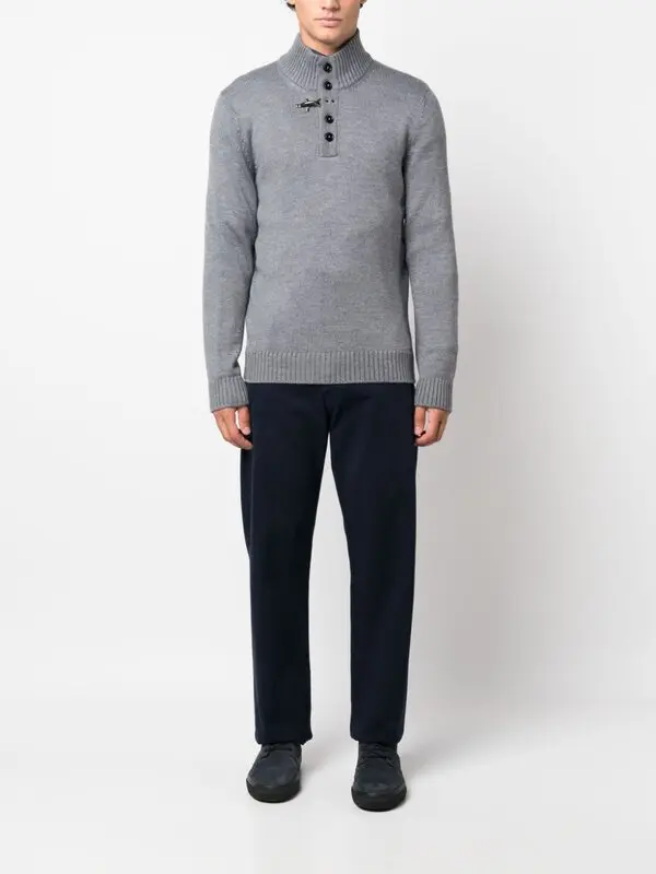 FAY Mock Neck Wool Sweater