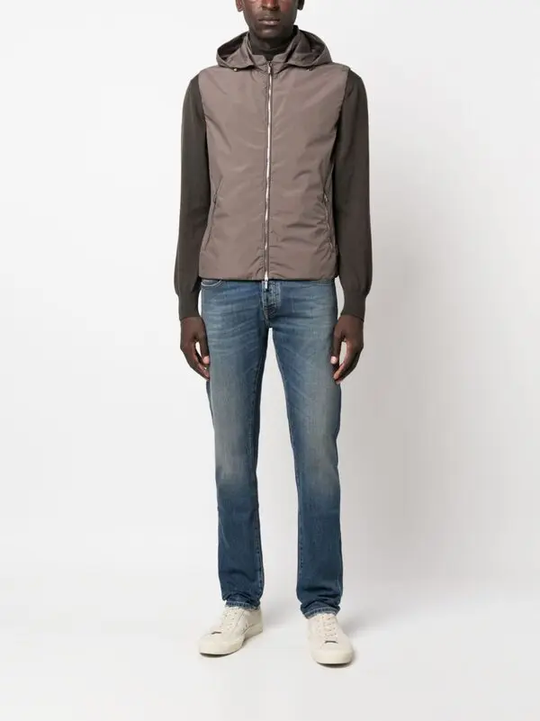MOORER Stonewashed Mid-rise Jeans