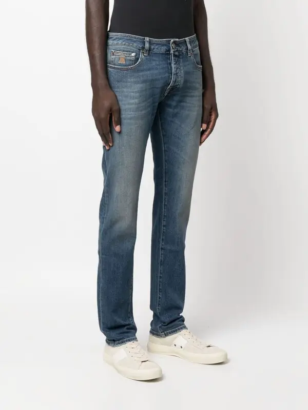 MOORER Stonewashed Mid-rise Jeans