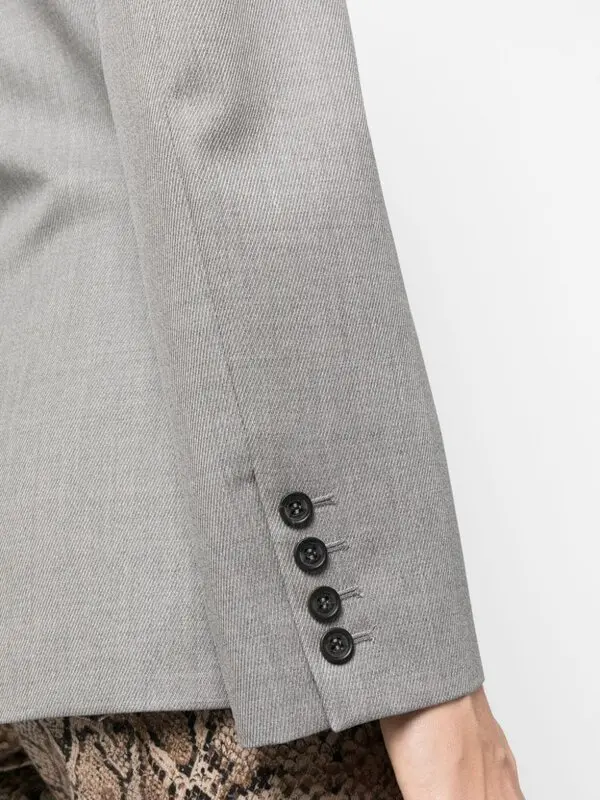 ARMARIUM Notched Lapels Double-breasted Blazer - Grey