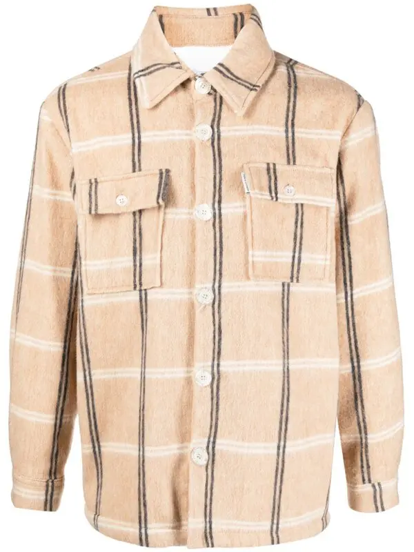 FAMILY FIRST Jersey-fleece Check-plaid Shirt - Neutrals